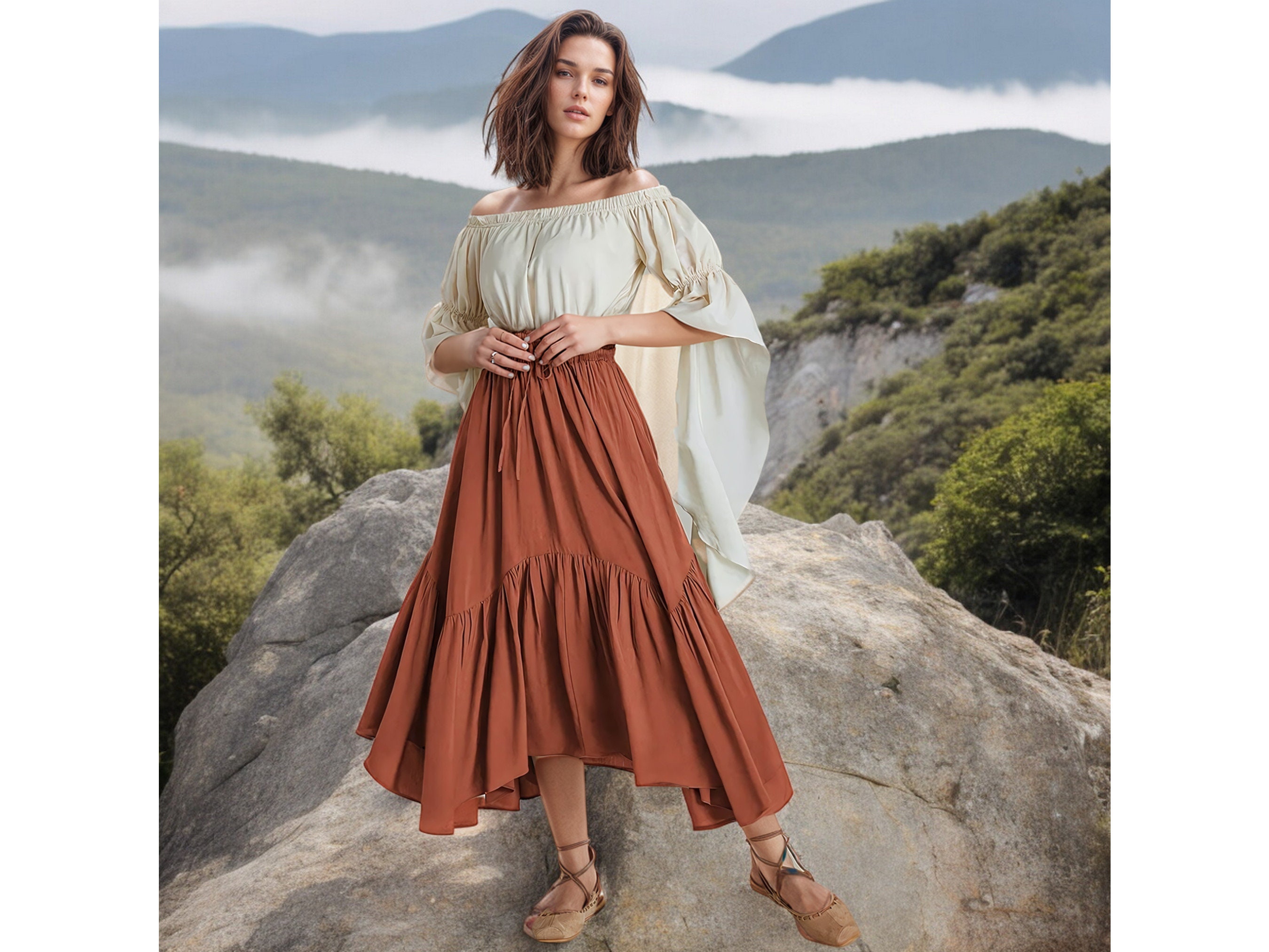 Renaissance Skirt, Ren Fair Skirt, Medieval Skirt, Edwardian Skirt ...
