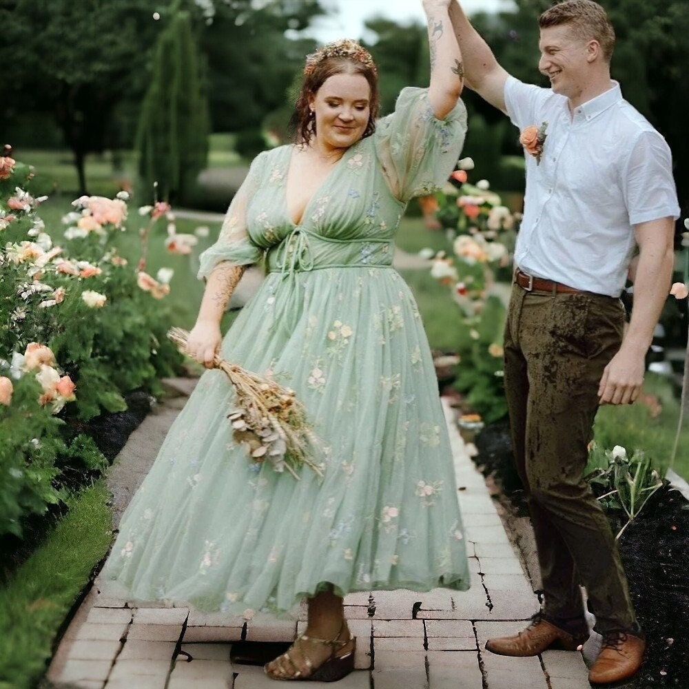 Plus Size Fairy Prom Dress, Green Prom Dress, Fairycore Dress, Corset ...