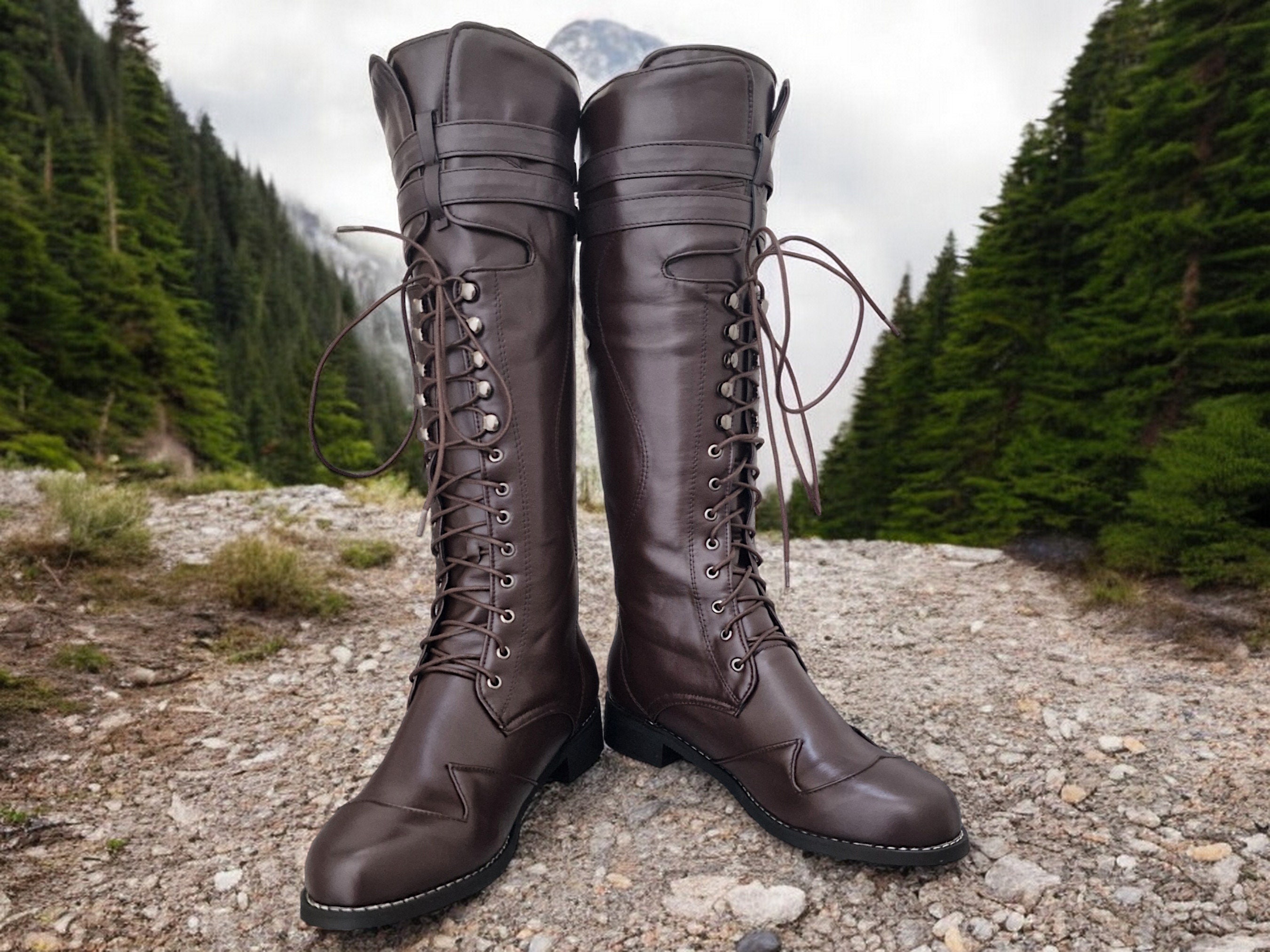 Lace up Ren Faire Boots,renaissance Boots,pirate Boots,medieval Boots ...