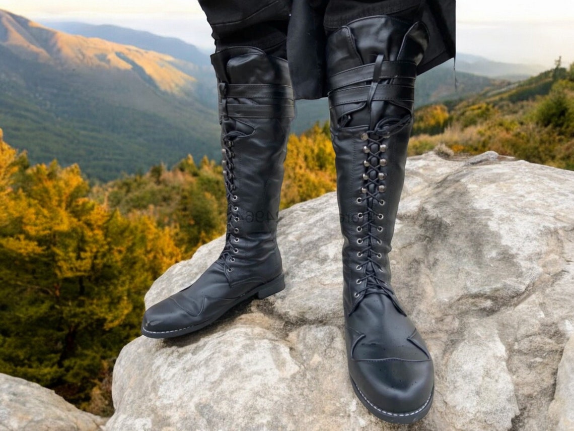 Lace up Ren Faire Boots,renaissance Boots,pirate Boots,medieval Boots ...
