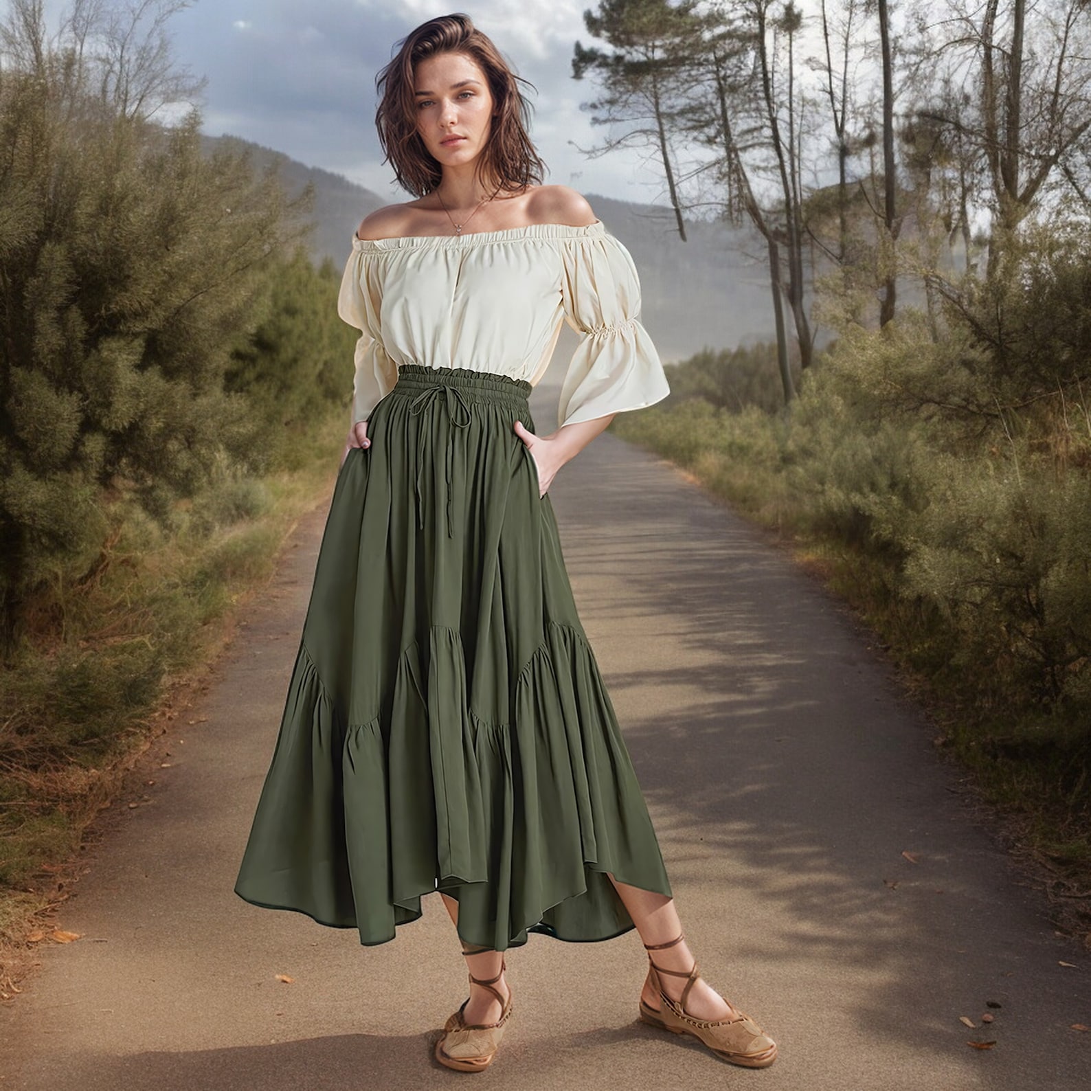 Renaissance Skirt, Ren Fair Skirt, Medieval Skirt, Edwardian Skirt ...