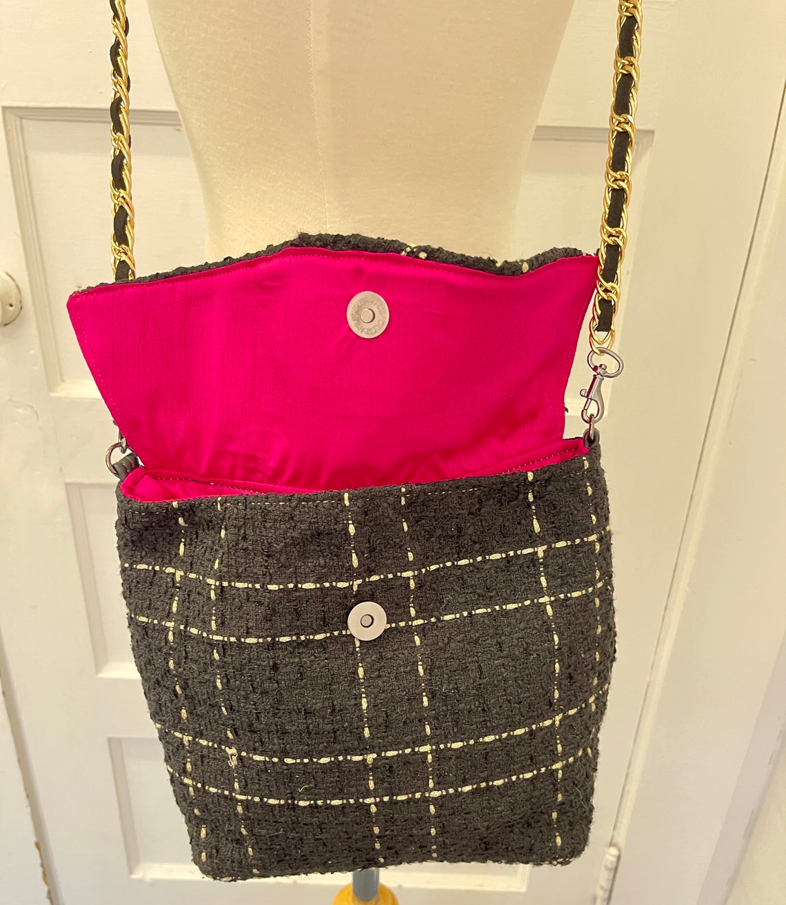 Classy Upcycled Black Tweed Skirt Bag - Etsy
