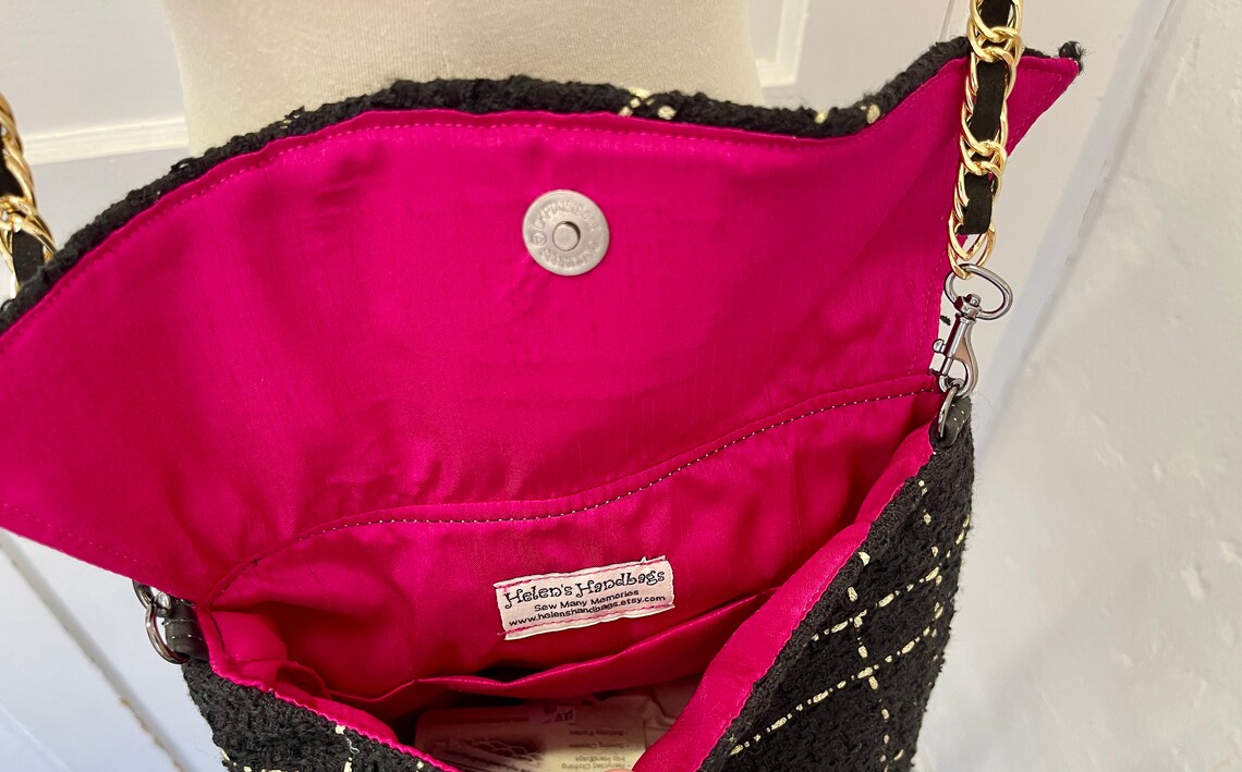 Classy Upcycled Black Tweed Skirt Bag - Etsy