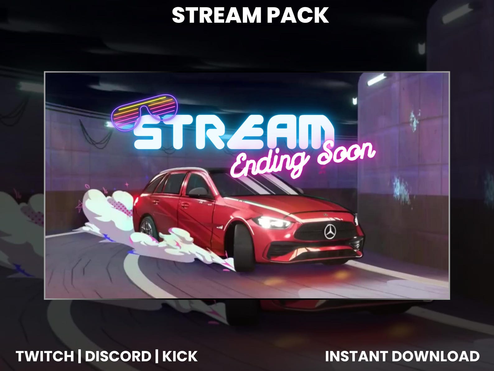 Drifting Car Stream Pack | Car Overlays | OBS Stream Pack |twitch Car ...