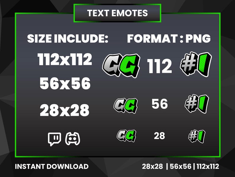 50 Green Text Emotes Pack | Text Emotes for Twitch| Eye-catching Green ...
