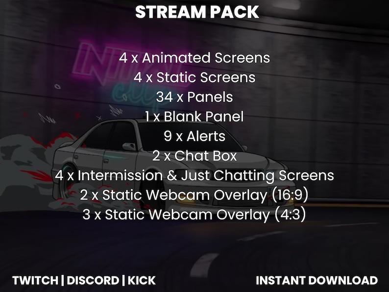 Car Themed Stream Pack | Car Overlays | Twitch Stream Pack |twitch Car ...