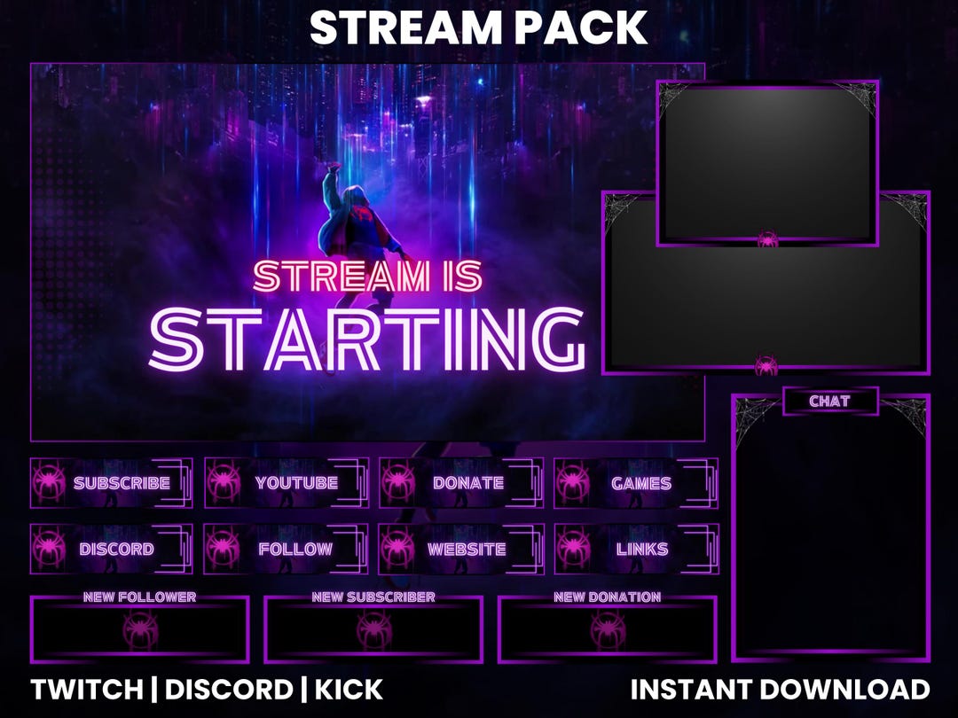 Twitch Stream Pack | Twitch Screen Overlay | Twitch Panels | Webcam ...