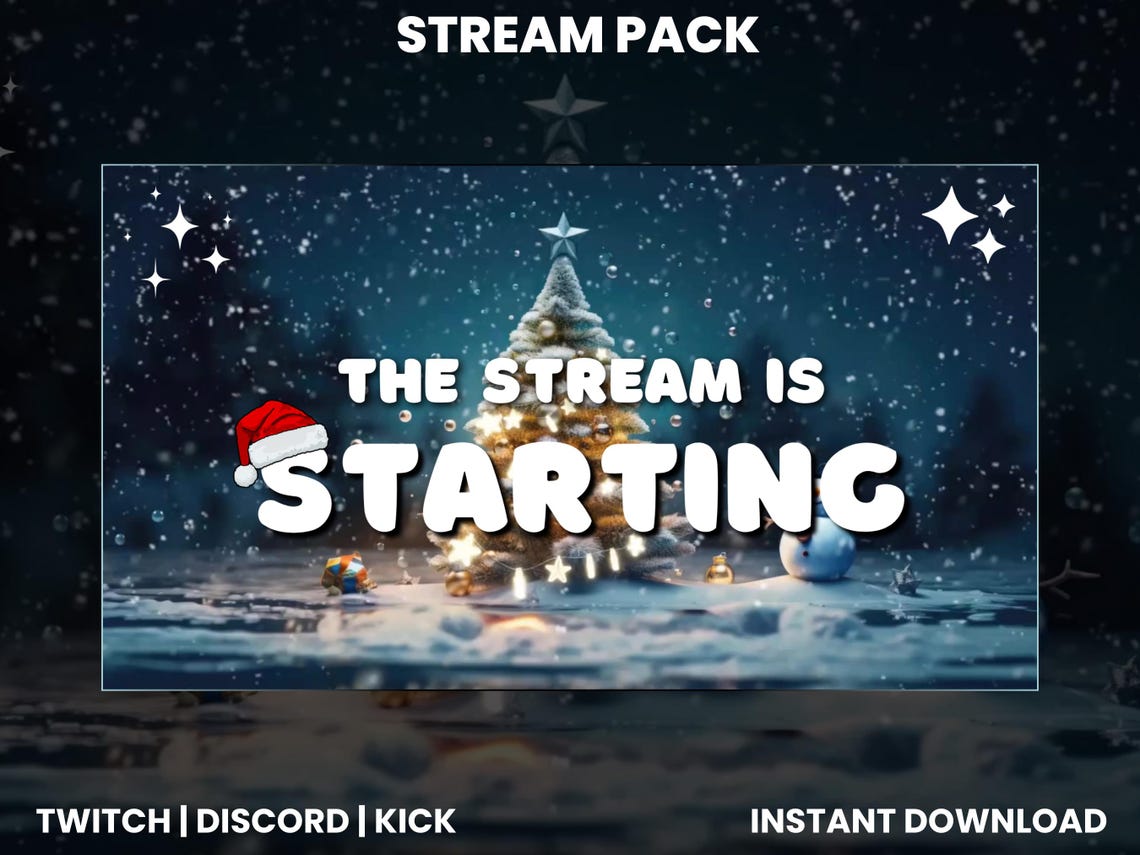 Christmas Snow Twitch Stream Pack | Animated Overlay, Alerts, Panels - Etsy