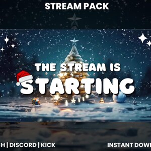 Christmas Snow Twitch Stream Pack | Animated Overlay, Alerts, Panels - Etsy