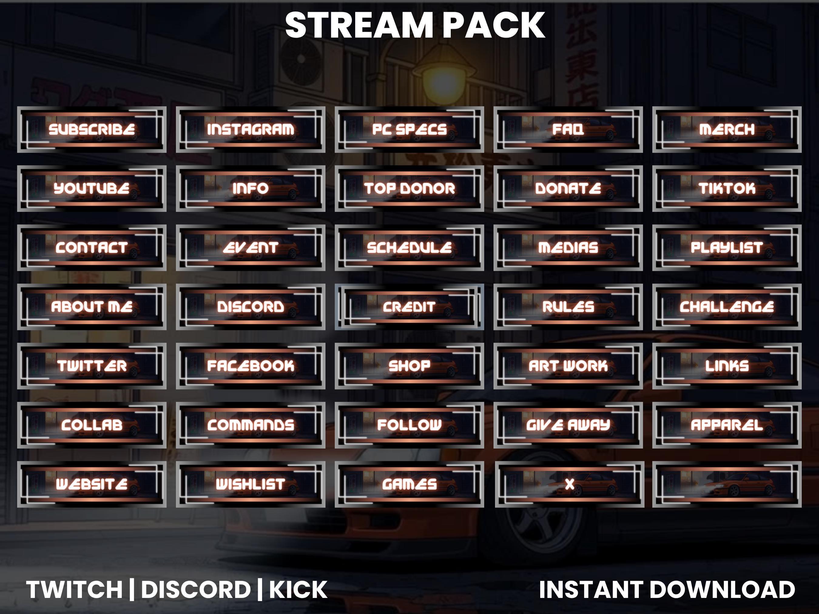 Red Car Themed Stream Pack | Car Overlays | Twitch Stream Pack |twitch ...
