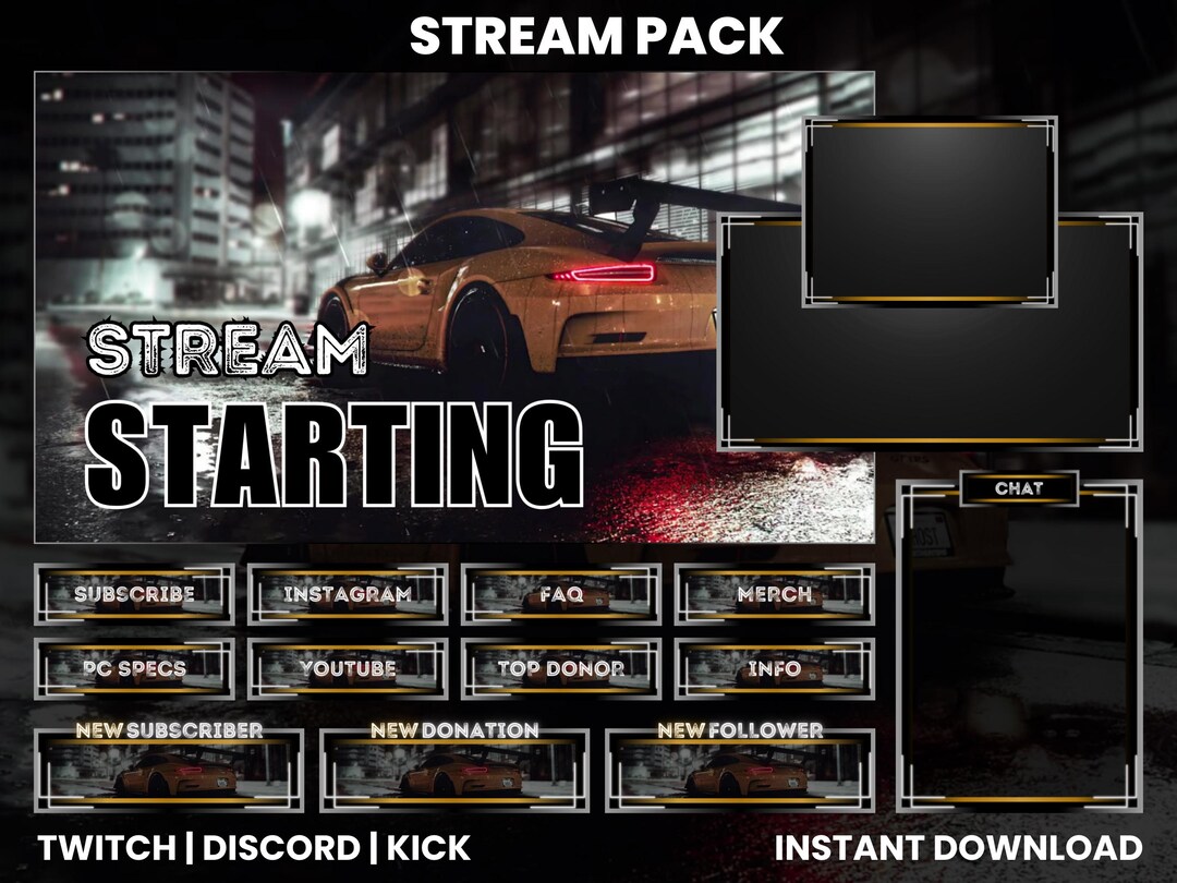 Porsche GTR Stream Pack | Car Overlays | Car Stream Pack | Screen ...