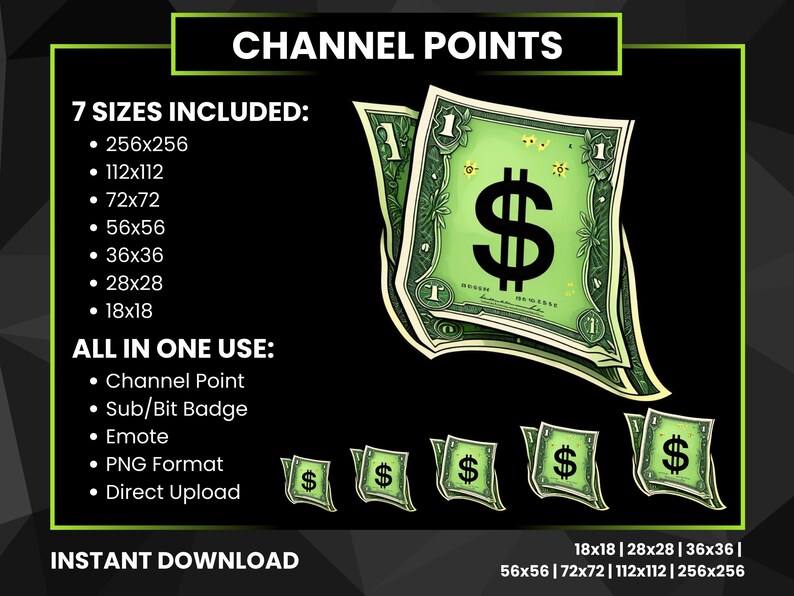 Dollar Bill Twitch Emote | Channel Point, Sub Badge (digital Download ...