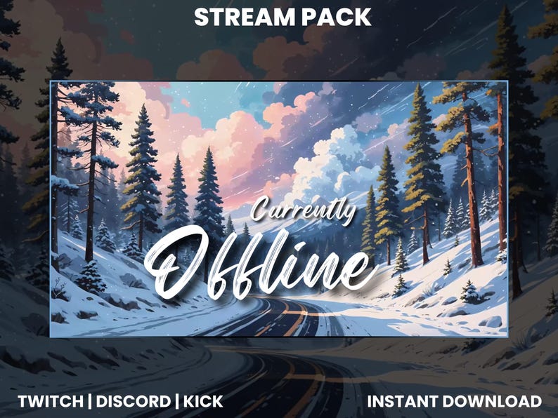 Winter Wonderland Stream Pack | Snowy Mountain Overlay | Animated Snowy ...