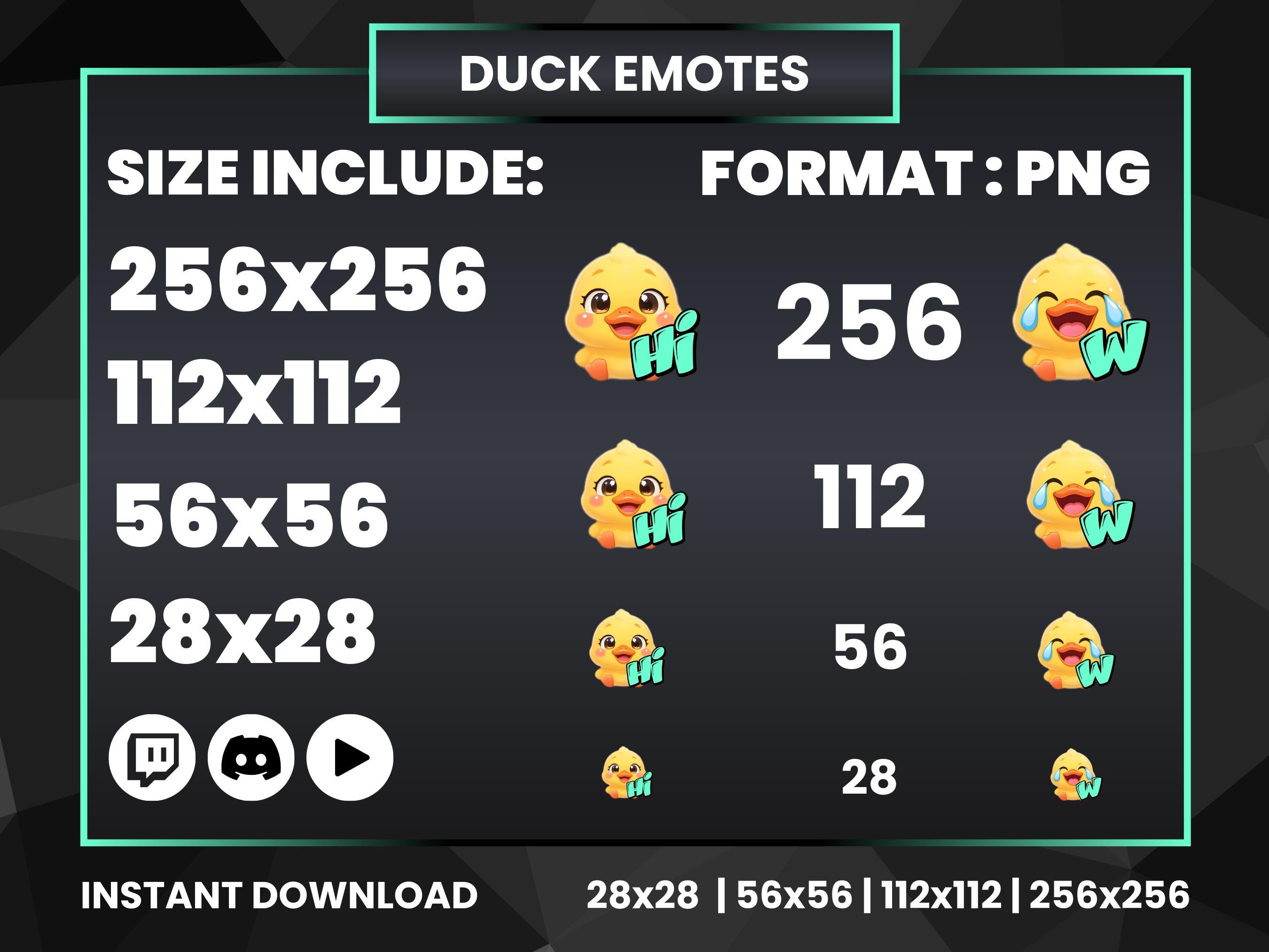 16x Adorable Duck Emote Bundle for Twitch, Discord & Kick - Etsy