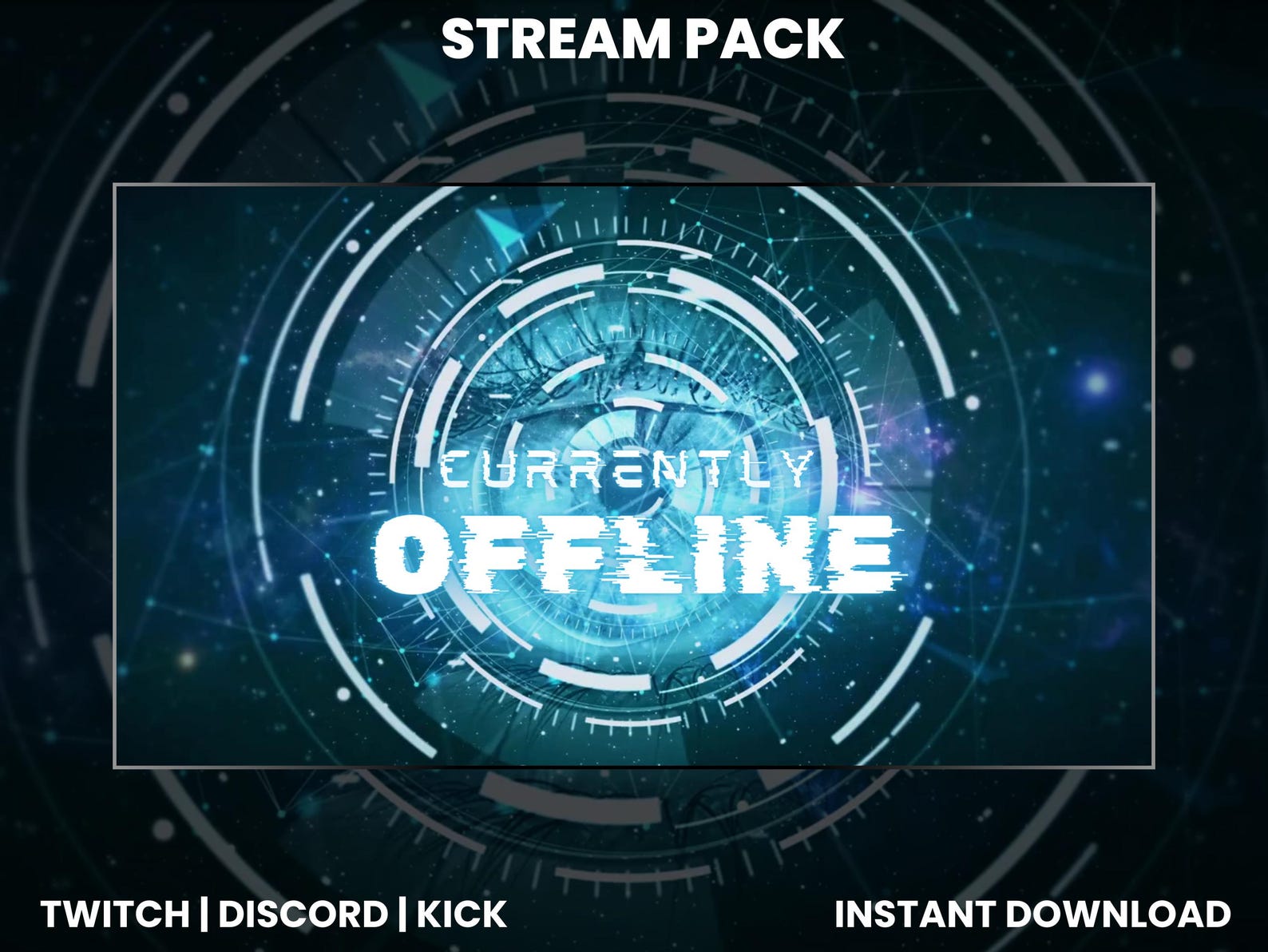 Blue Hi-tech Twitch Stream Pack | Animated Screens, Overlays - Etsy
