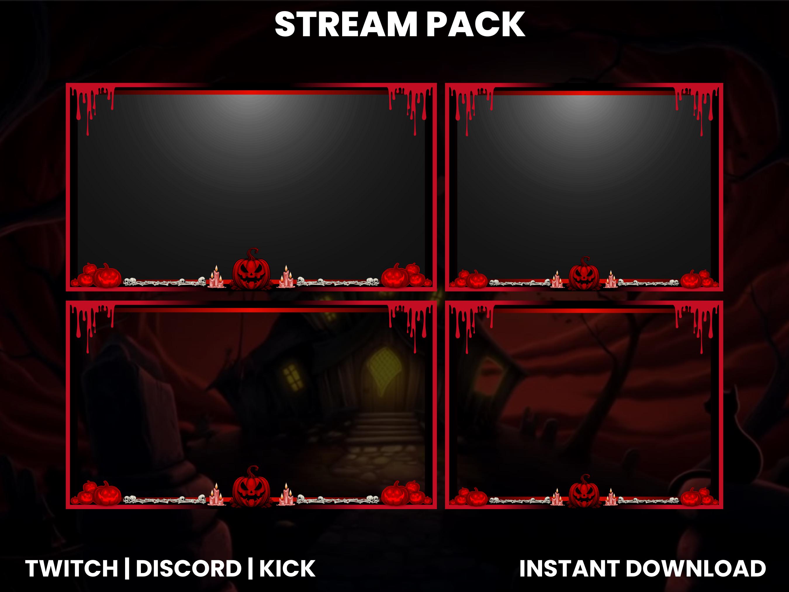 Red Haunted Graveyard Halloween Stream Pack | Twitch Overlay - Etsy