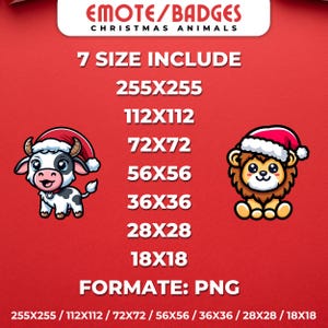 Christmas Animal Emotes & Badges Bundle 9 Festive Chibi Characters for ...