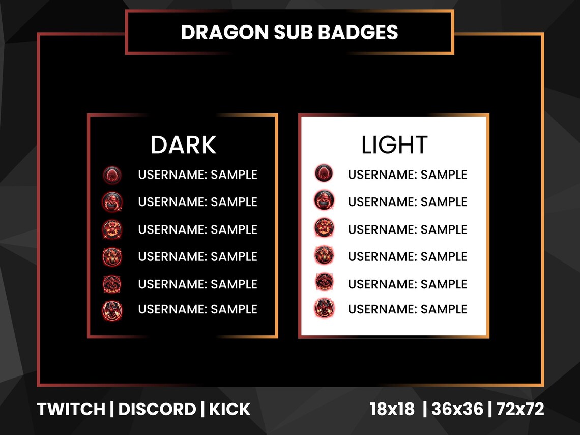 Red Dragon Evolution Sub Badges | Twitch, Discord, Kick (PNG) - Etsy