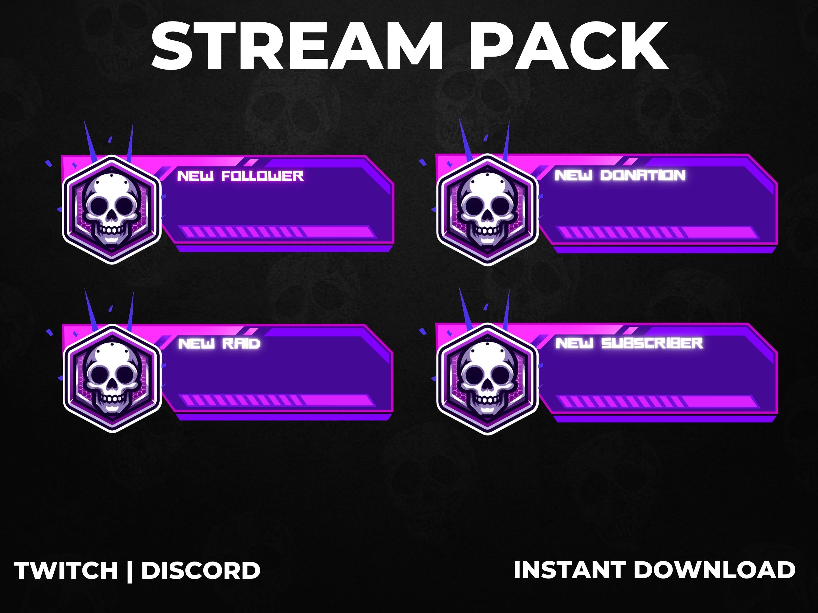 Skull Stream Pack Skull Overlay Skull Stream Pack High-quality Twitch ...