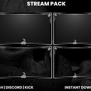 Grey Skull Stream Pack | Dark-themed | Gothic Overlay | Webcam Overlay ...