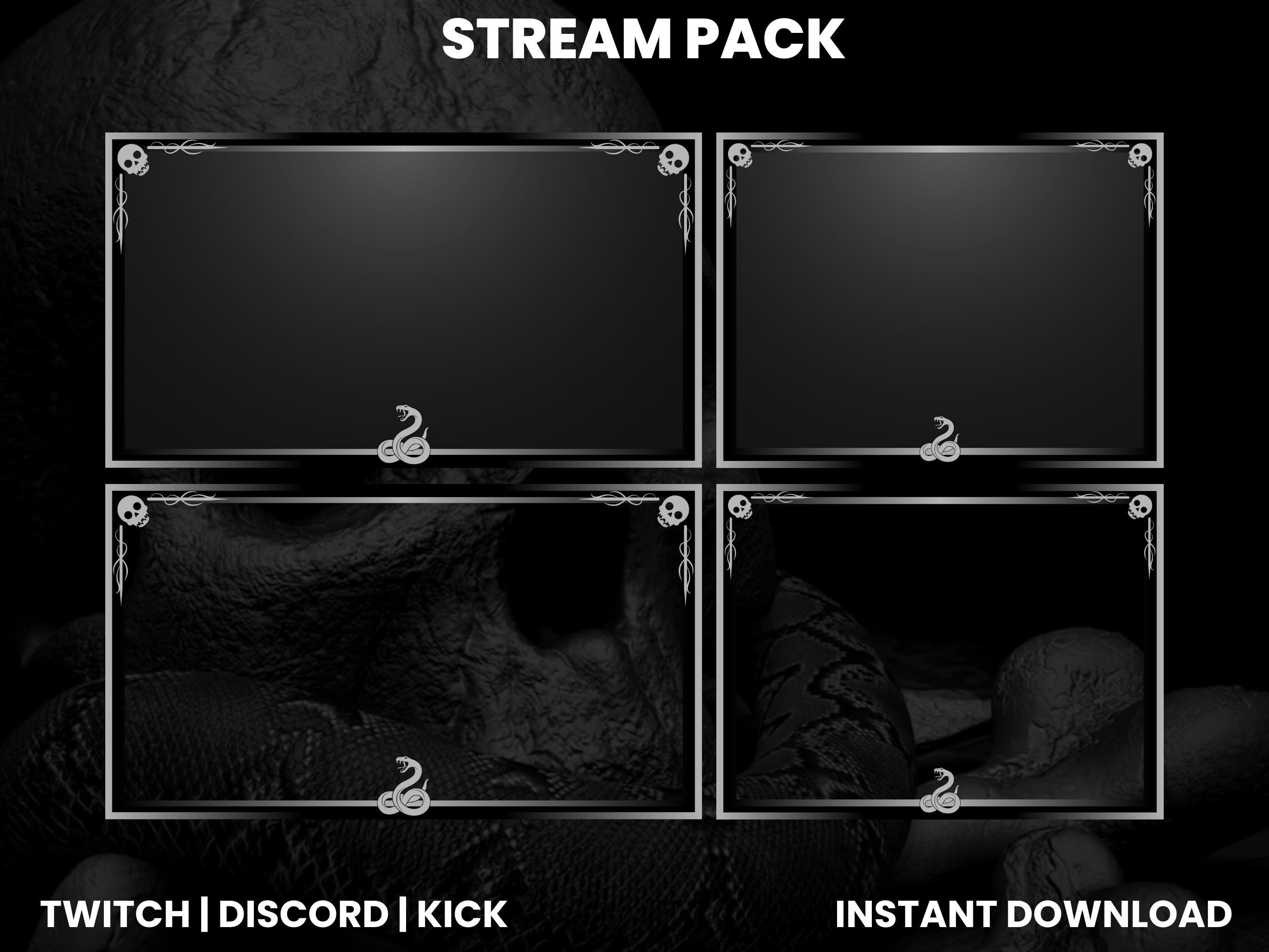 Grey Skull Stream Pack | Dark-themed | Gothic Overlay | Webcam Overlay ...