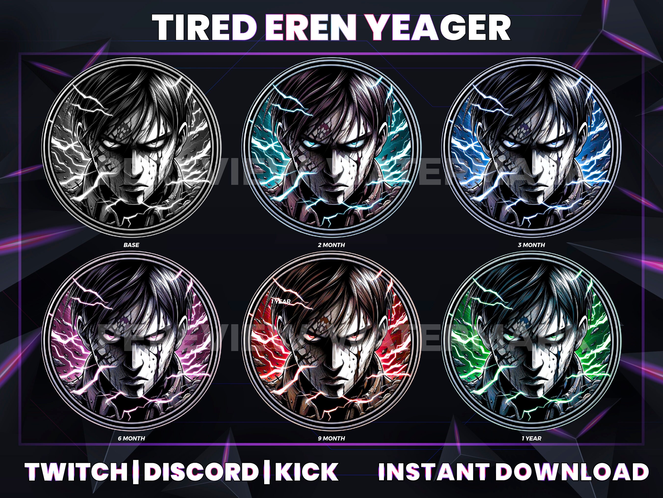 Twitch Sub Badges Bit Badges Emotes Accessories Kick Badges Discord ...