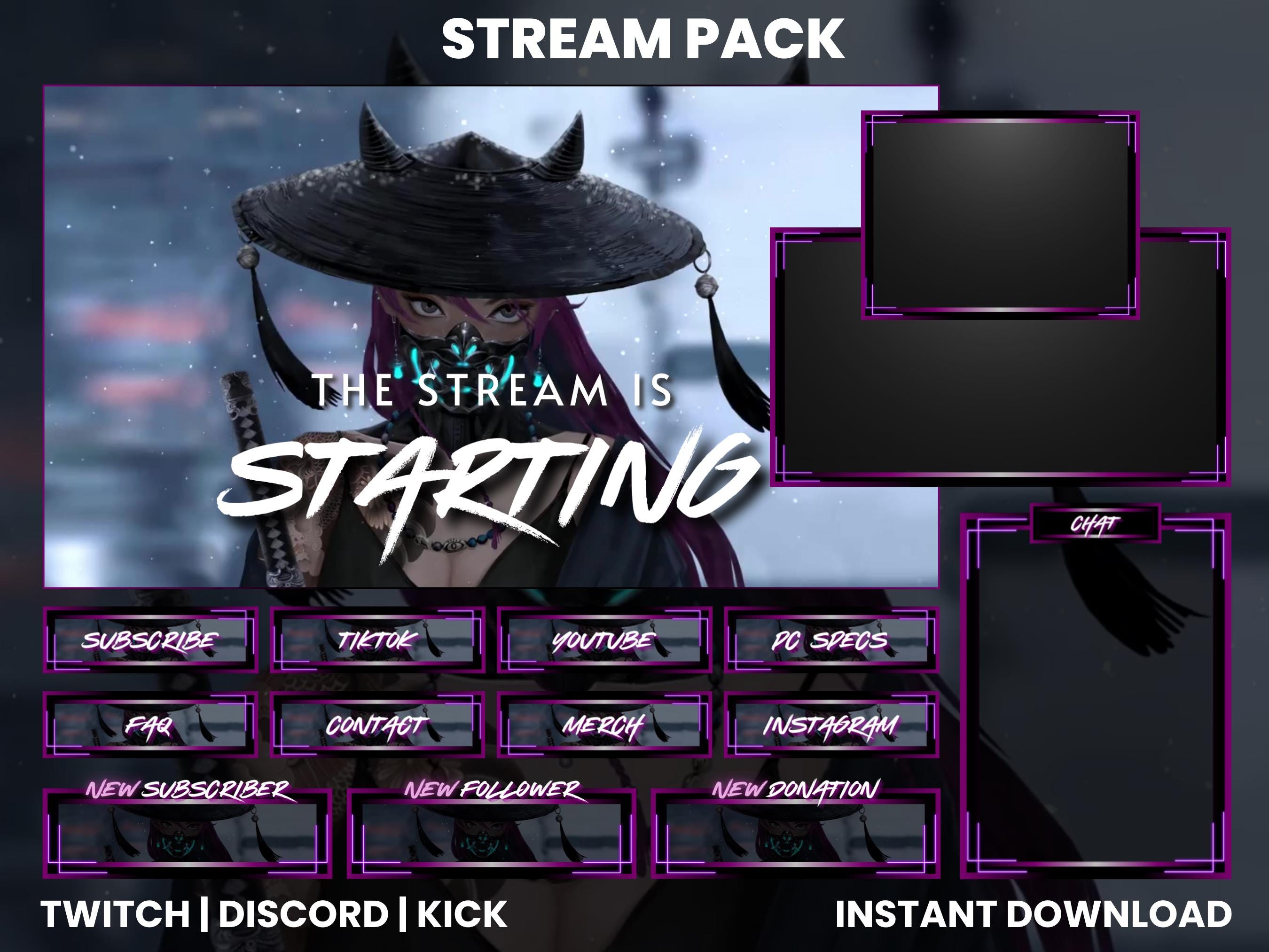 Samurai Girl Stream Pack | Anime Samurai Alerts | Warrior| Webcam ...