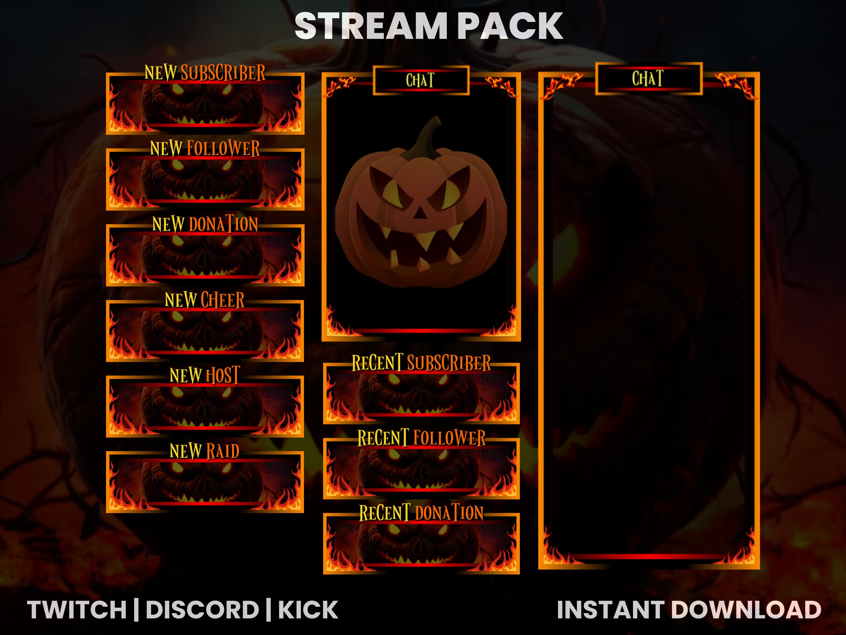 Halloween Stream Pack| Spooky Orange Pumpkin| Haunted Pumpkin Twitch ...