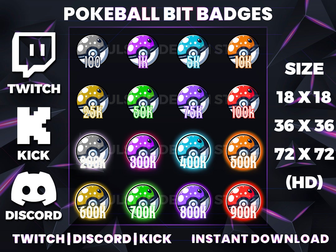 Pokemon Twitch Sub Badges Pokemon Bit Badges Pokemon Emotes Pokemon ...