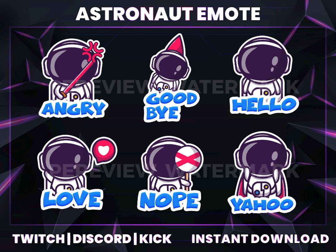 Astronaut Emote Pack Custom Emotes Space-themed Emotes Emotes Animated ...