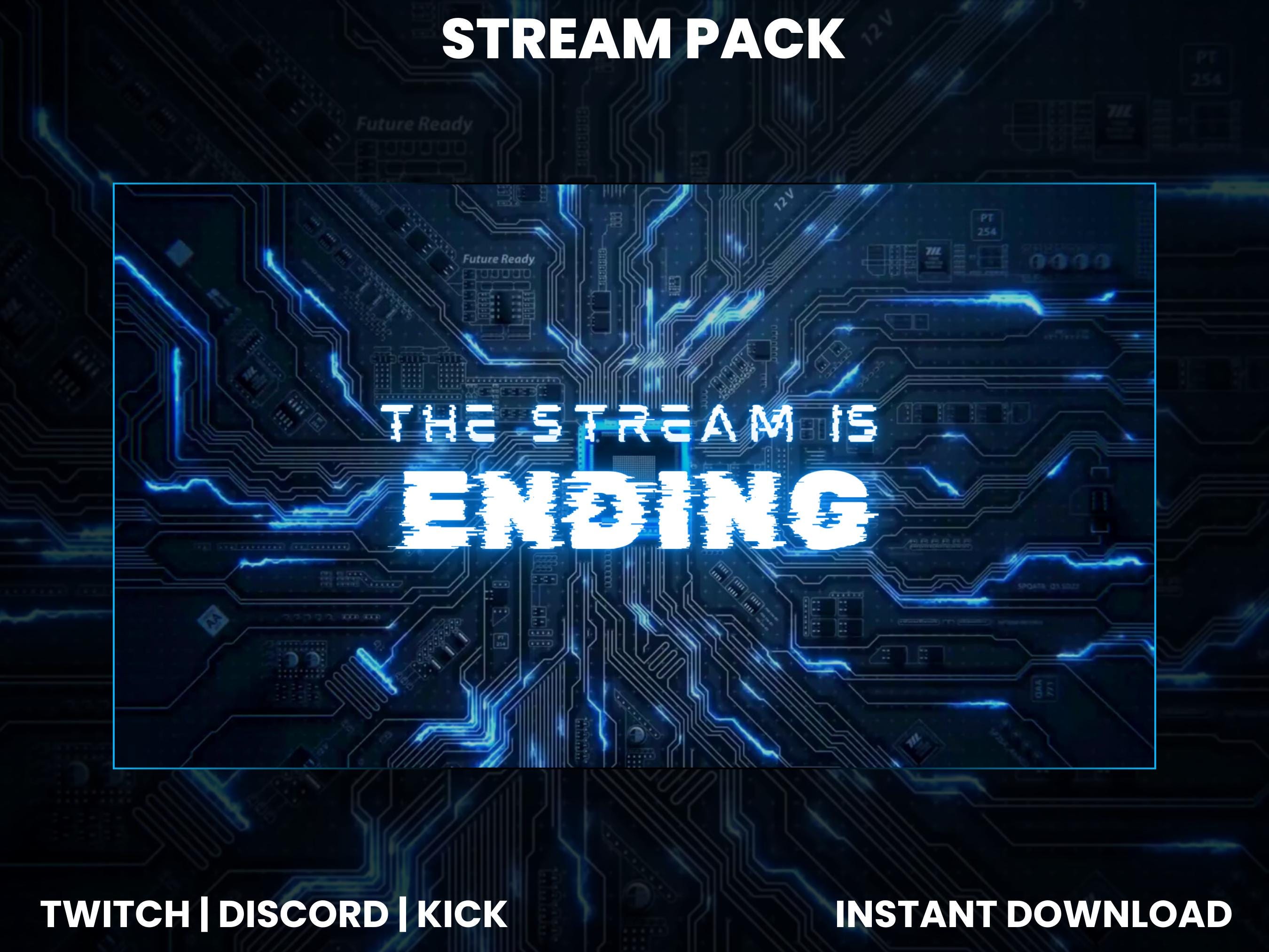 Blue Tech Stream Pack| Tech Stream Design | Chatbox Overlay | Twitch ...