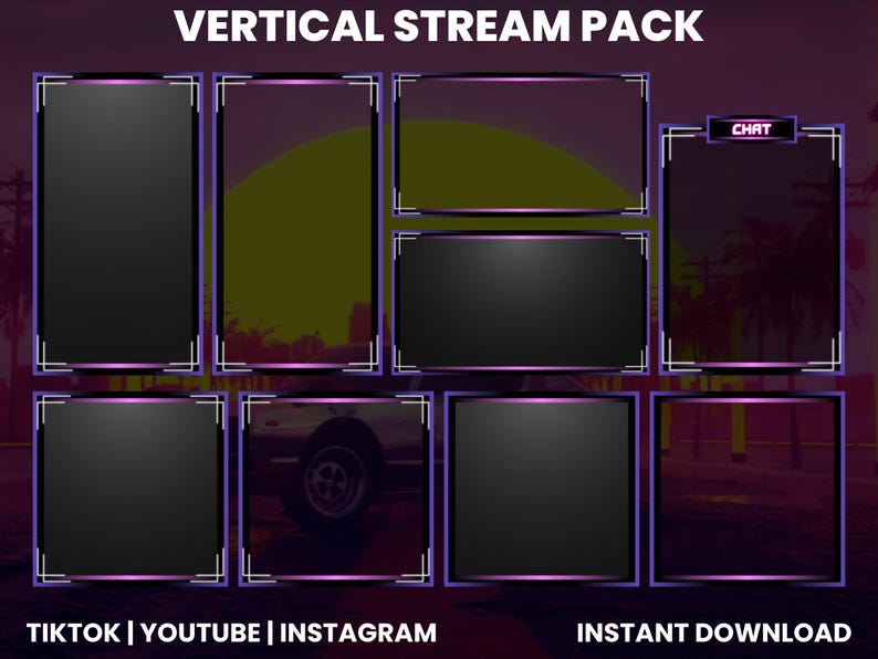 Car Vertical Stream Pack | Tick Tock Car Overlays | Stream Pack |car ...