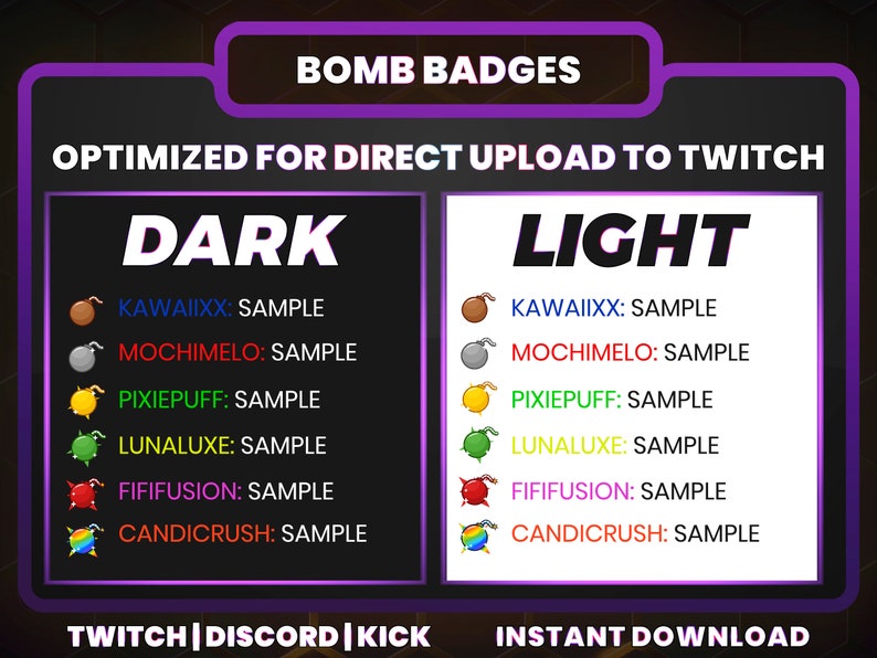 Explosive Bomb Twitch Sub Badges Dynamic Bit Badges for Streamers High ...