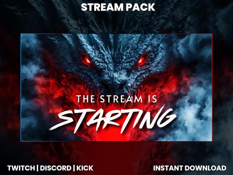 Flame Dragon Twitch Stream Pack | Animated Screens, Panels & Overlays ...