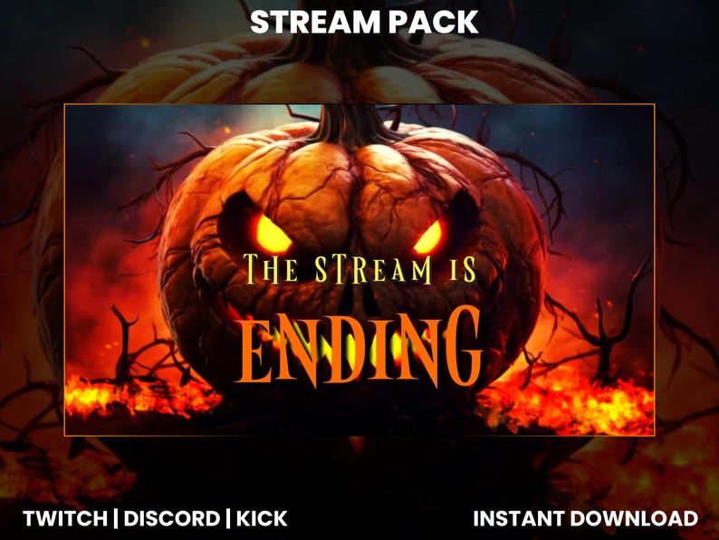 Halloween Stream Pack| Spooky Orange Pumpkin| Haunted Pumpkin Twitch ...