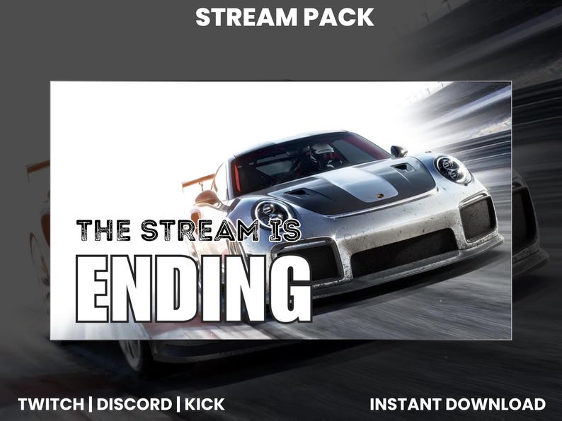 Grey Porsche Stream Pack | Car Overlays | Twitch Stream Pack |racing ...
