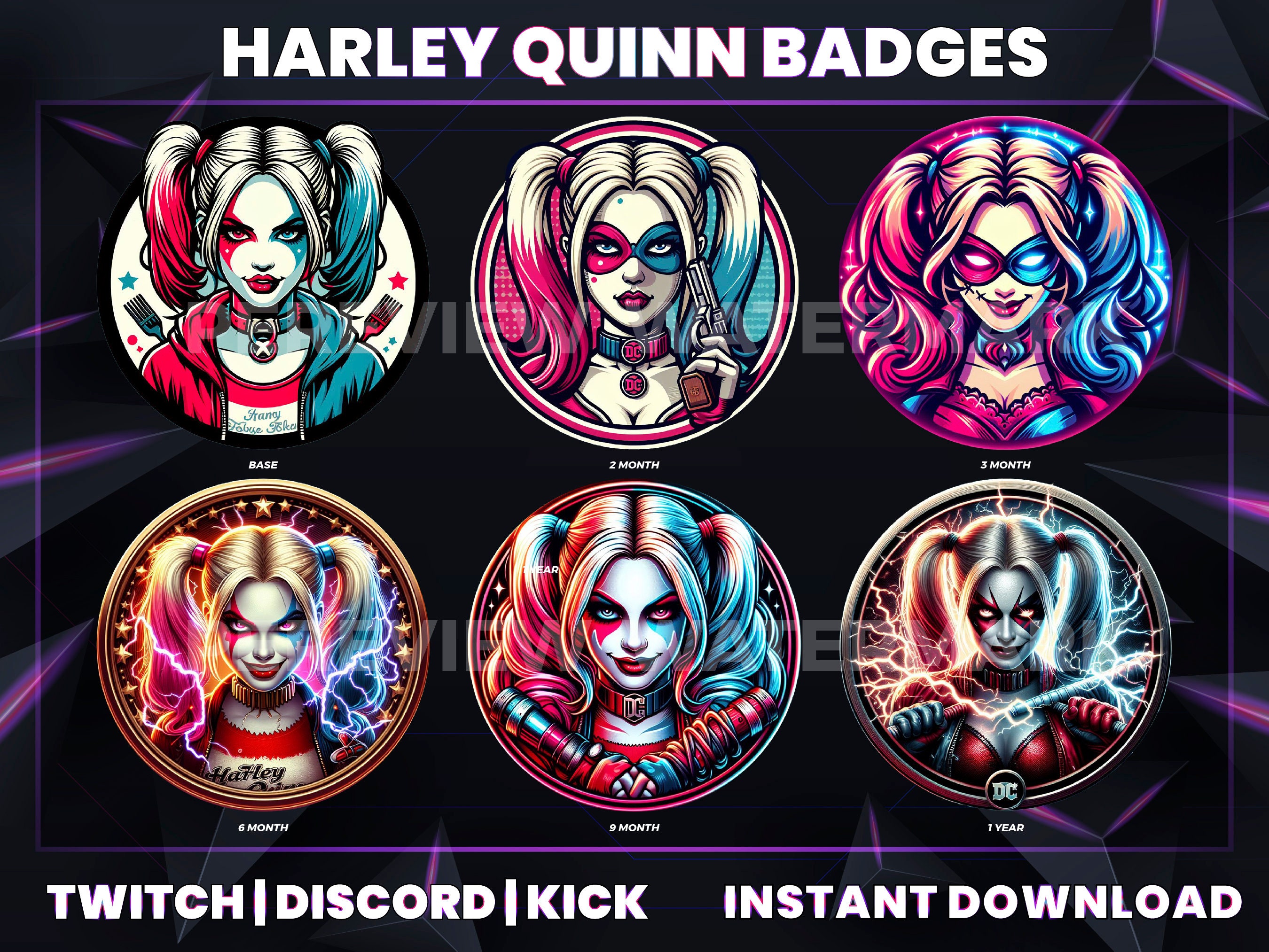 Twitch Sub Badges Bit Badges Emotes Accessories Sub Icons Discord ...