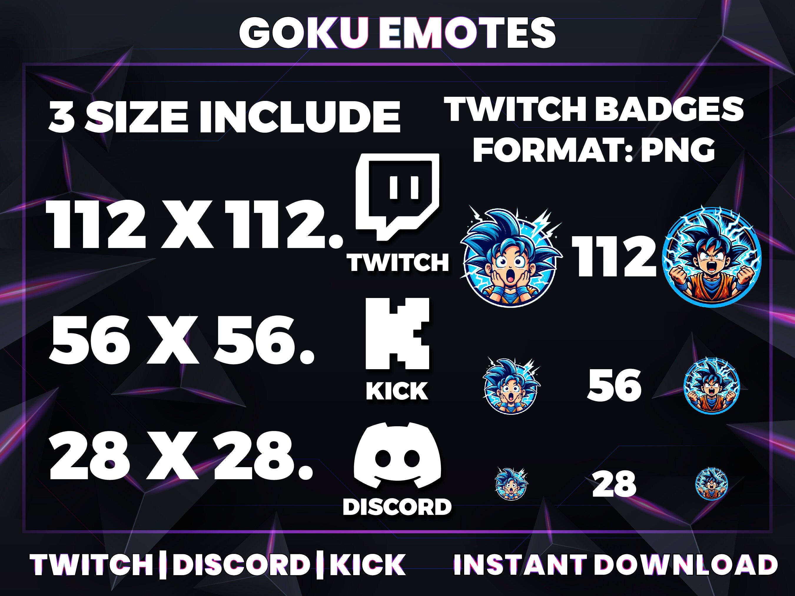 Kid Goku Twitch Sub Badges Kid Goku Bit Badges Kid Goku Emotes Kid Goku ...