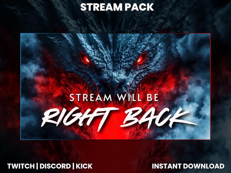 Flame Dragon Twitch Stream Pack | Animated Screens, Panels & Overlays ...