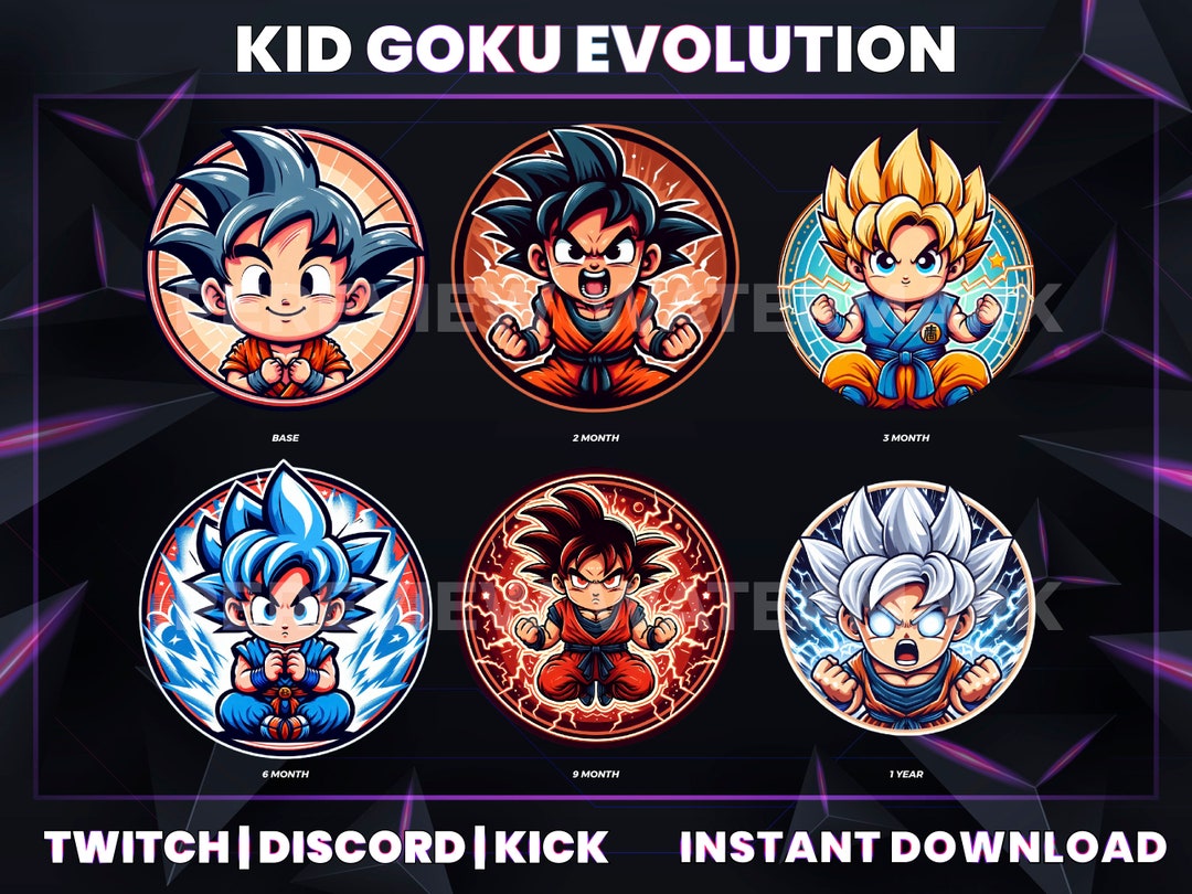 Kid Goku Twitch Sub Badges Goku Goku Emotes Goku Anime Sub Badges Goku ...