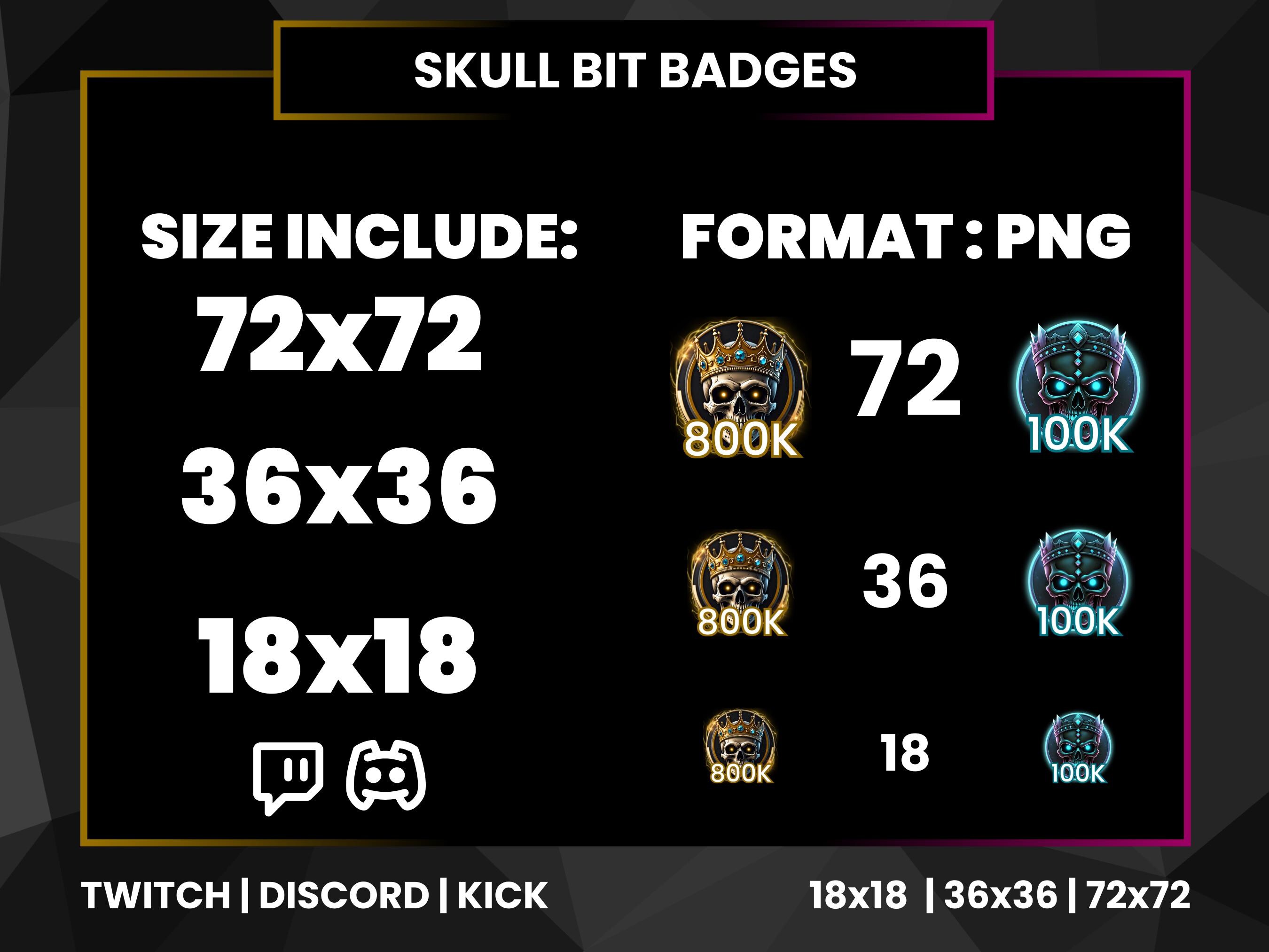 Skull Crown Bit Badges | Twitch, Discord, Kick (digital Download) - Etsy