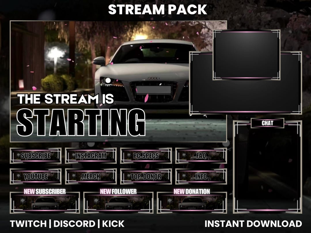 Audi Themed Stream Pack | Car Overlays | Twitch Stream Pack |twitch Car ...