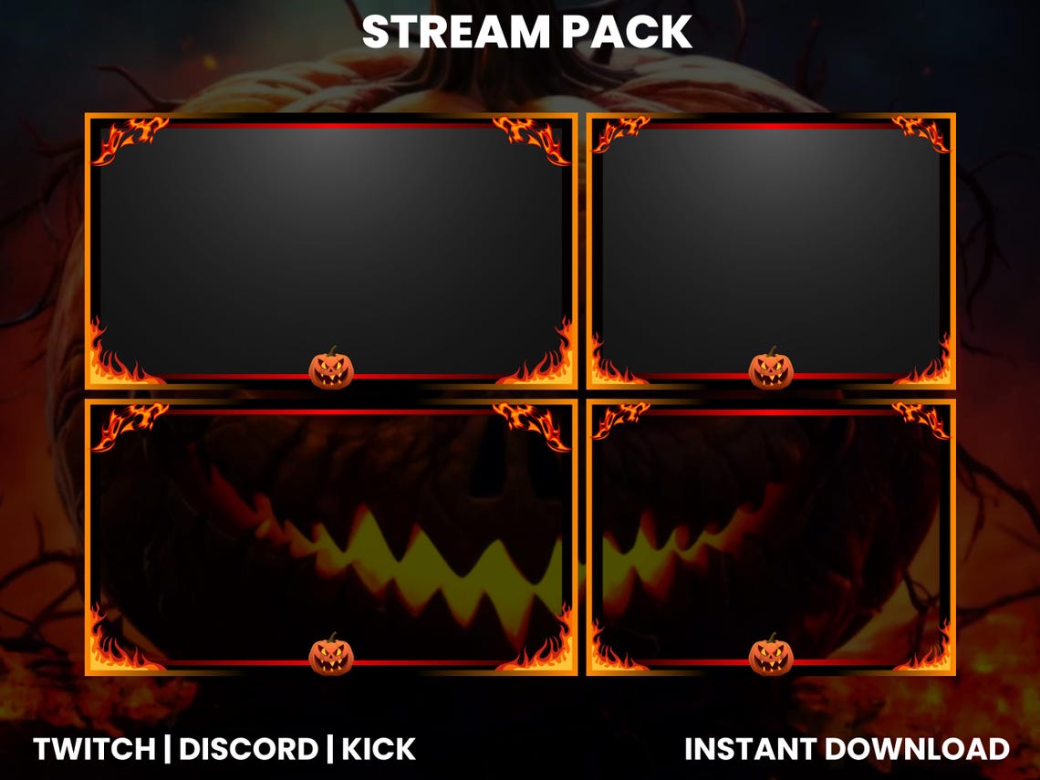 Halloween Stream Pack| Spooky Orange Pumpkin| Haunted Pumpkin Twitch ...