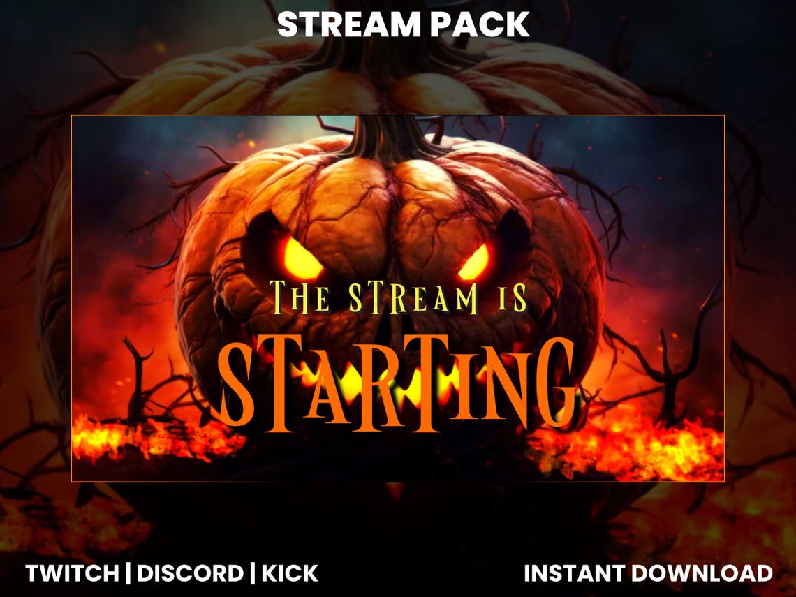 Halloween Stream Pack| Spooky Orange Pumpkin| Haunted Pumpkin Twitch ...