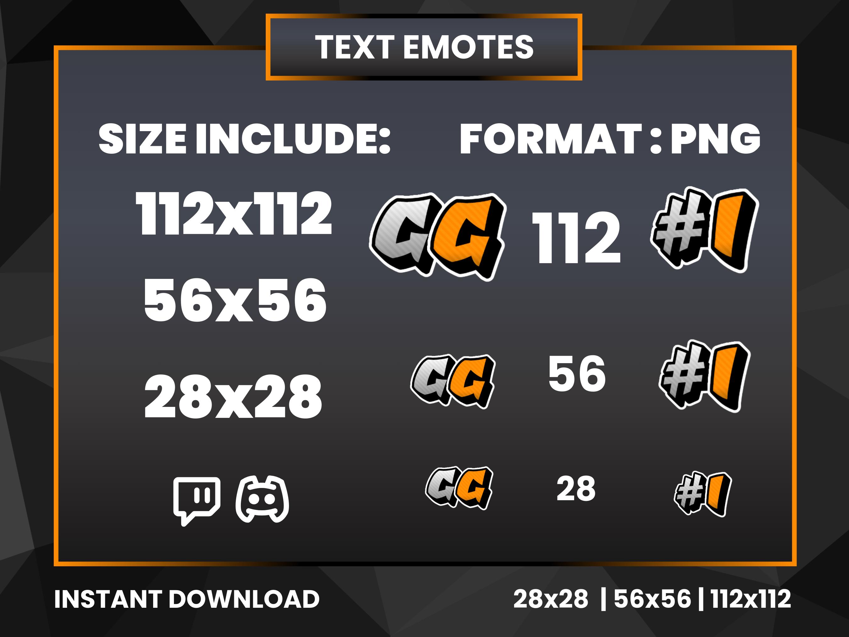 50 Orange Text Emotes Pack Text Emotes for Twitch Orange Text Style ...