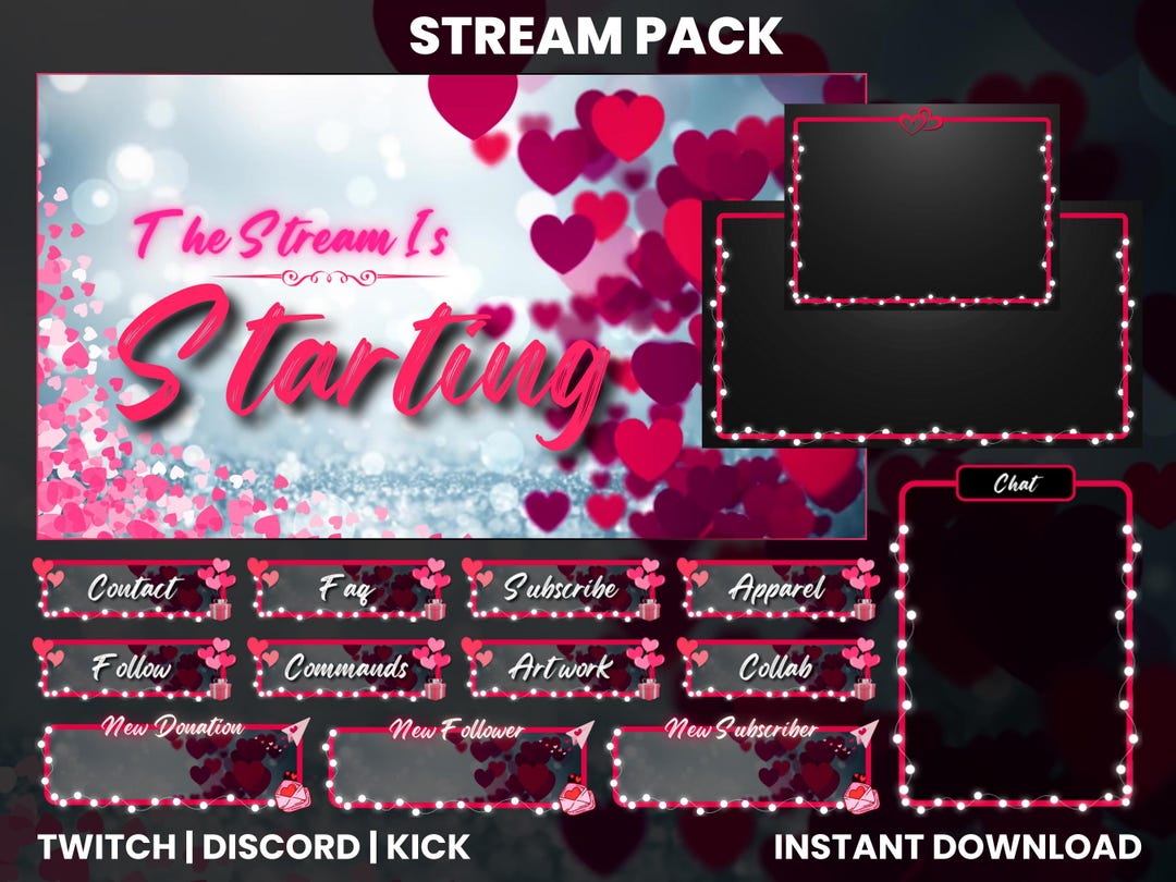 Valentine Stream Pack| Cupid |twitch Stream Pack | Red Animated Screens ...