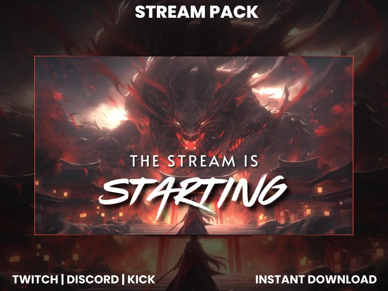 Fire Dragon-themed Overlays Dragon Stream Pack Dragon Twitch Stream ...
