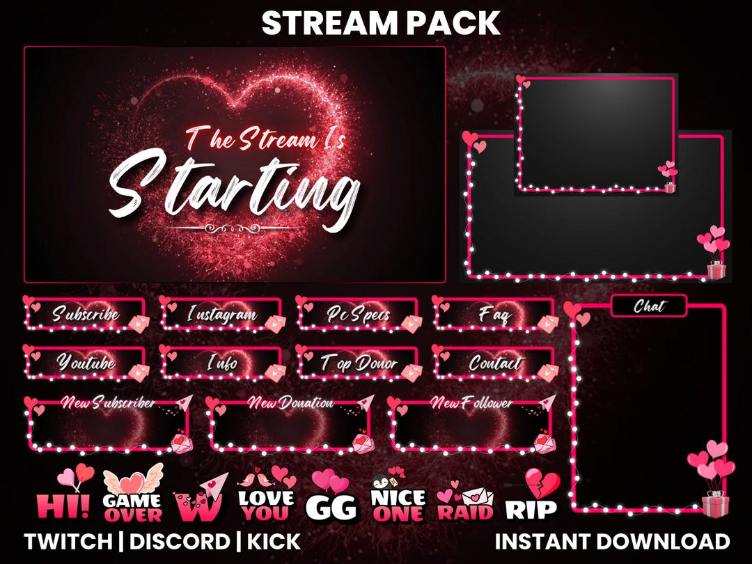 Valentine Stream Pack| Valentine Emotes |cupid |valentine |animated ...