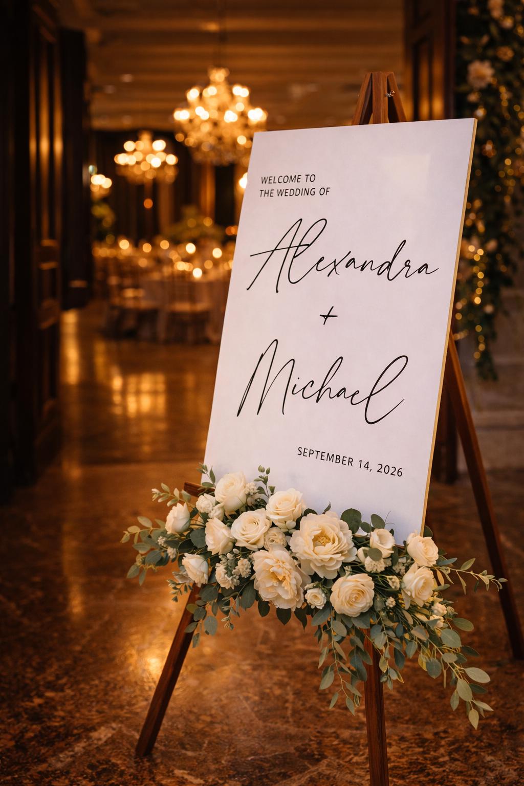 Elegant Ballroom Wedding Welcome Sign – Editable 18×24 Printable ...