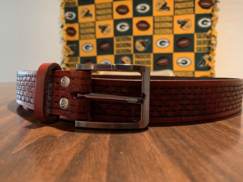 1 1/2 Inch Men's Heavy-duty Belt Basketweave 10-11 Oz Full Grain Herman ...